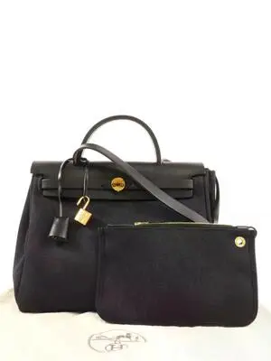 Hermès 2021 Pm Herbag Canvas Tote Bag - Black