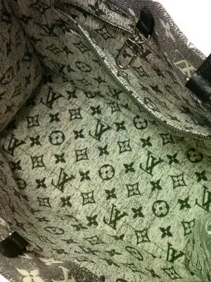 LOUIS VUITTON On The Go Mm Monogram Jacquard Denim Tote Bag - Black