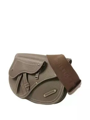 Dior Saddle Leather Crossbody Bag - Grey