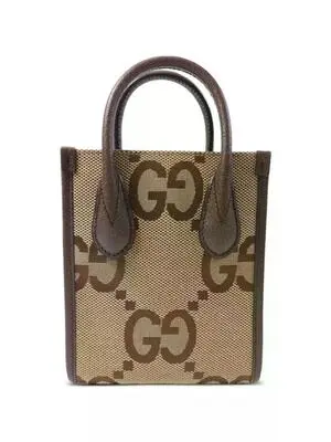 Gucci Jumbo Gg Canvas Shoulder Bag With Web Strap