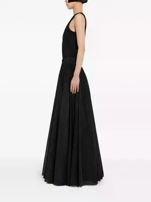 Co Collection Gathered-waist Flared Floor-length Skirt