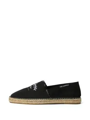 Karl Lagerfeld Kamino Riviera Embroidered Espadrilles - Black