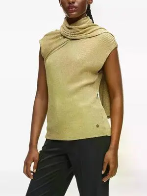Karl Lagerfeld Tone Knitted Top With Scarf Detail