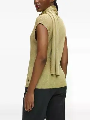 Karl Lagerfeld Tone Knitted Top With Scarf Detail