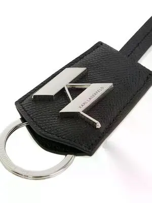 Karl Lagerfeld Logo-plaque Leather Keychain