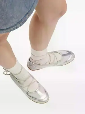 Karl Lagerfeld Altia Ballet Flats - Silver