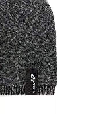 Karl Lagerfeld Logo Patch Beanie Hat
