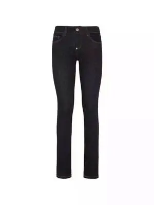 Philipp Plein Slim-fit Denim Jeans With Logo Plaque - Blue