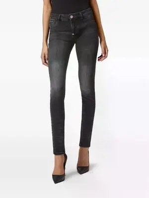 Philipp Plein Logo Plaque Skinny Denim Jeans - Black