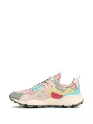 FLOWER MOUNTAIN Yamano 3 Floral Print Suede Sneakers - Pink
