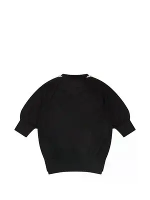 Simone Rocha Pearl Embellished Puff Sleeve Sweater - Black