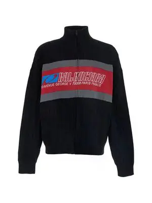 Balenciaga Cotton Zip-up Sweatshirt - Black