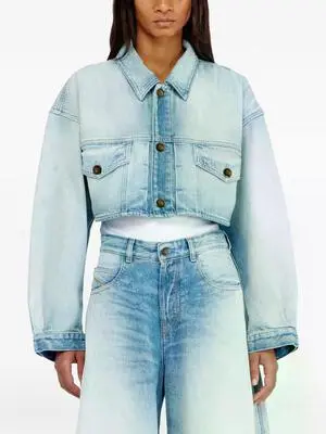 DIESEL® Cropped Embroidered Jacket - Blue