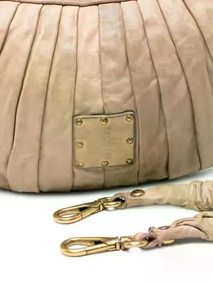 CAMPOMAGGI Luna Pleated Leather Crossbody Bag - Neutrals