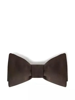 LARDINI Plain Weave Self-tie Bow Tie - Brown