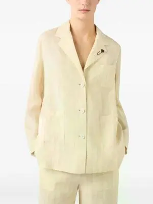 LARDINI Striped Linen Blazer