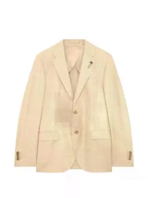 LARDINI Single-breasted Patterned Blazer - Neutrals