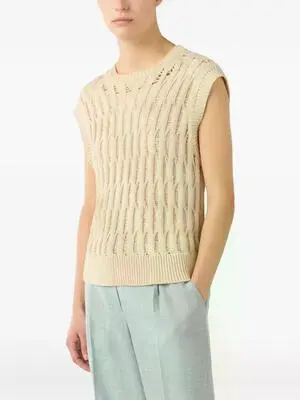 LARDINI Open-knit Cotton Vest