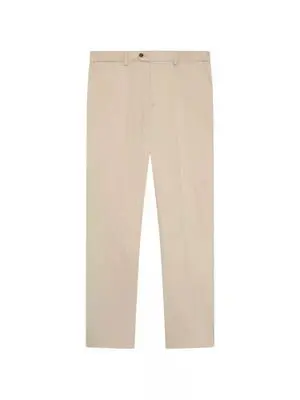 LARDINI Flat-front Elasticated-side Trousers - Neutrals
