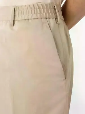 LARDINI Flat-front Elasticated-side Trousers - Neutrals