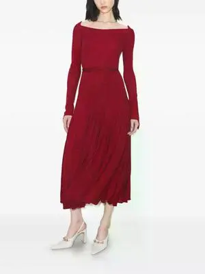 Tory Burch Viscose Jersey Pleated Midi Dress - Red