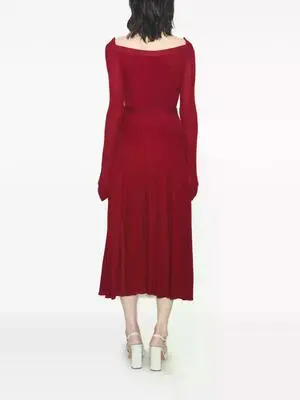 Tory Burch Viscose Jersey Pleated Midi Dress - Red