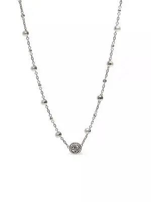 Guess Faux-pearl Logo-pendant Necklace
