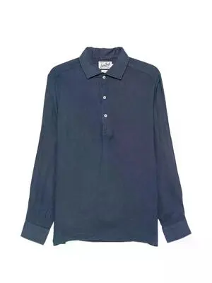 MC2 SAINT BARTH Raphael Long-sleeve Linen Polo Shirt