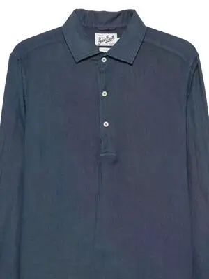 MC2 SAINT BARTH Raphael Long-sleeve Linen Polo Shirt