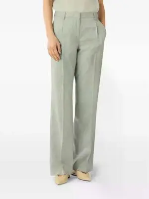 LARDINI Pleated Twill Trousers - Green