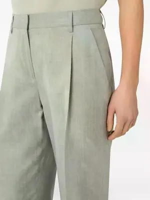 LARDINI Pleated Twill Trousers - Green