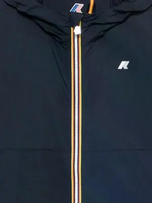 K-WAY Hooded Zip-up Jacket With Logo Patch - Blue
