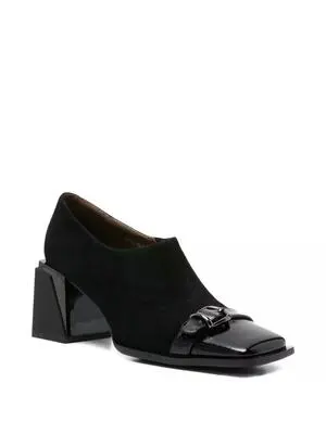 LINDA BAUMANN Buckle Detail Square Toe Pumps
