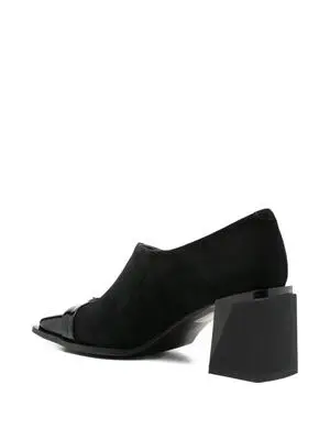 LINDA BAUMANN Buckle Detail Square Toe Pumps
