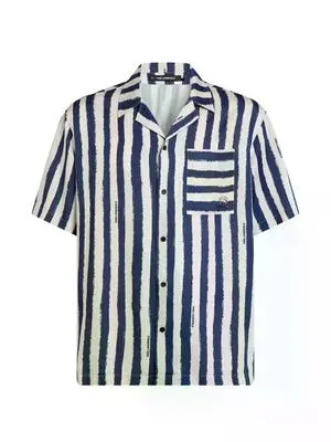 Karl Lagerfeld Ikon Striped Bowling Shirt