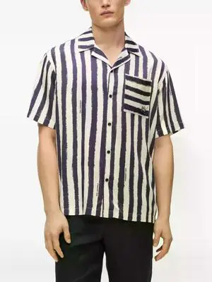 Karl Lagerfeld Ikon Striped Bowling Shirt