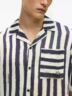 Karl Lagerfeld Ikon Striped Bowling Shirt