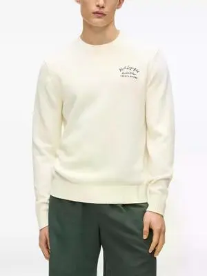 Karl Lagerfeld Côte D'azur Embroidered Crew Neck Sweater - Neutrals