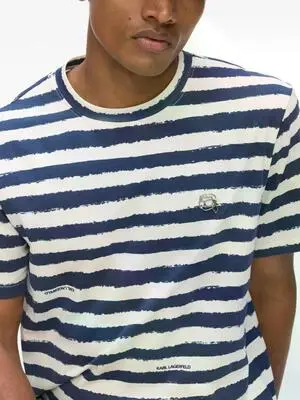 Karl Lagerfeld Striped All-over Print T-shirt