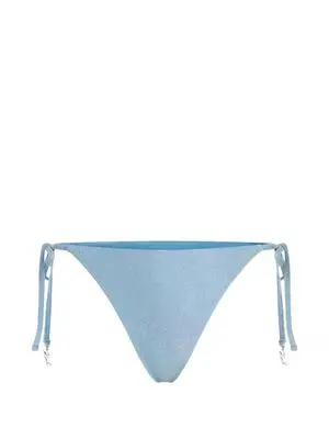 Karl Lagerfeld Signature Lurex Bikini Bottoms - Blue