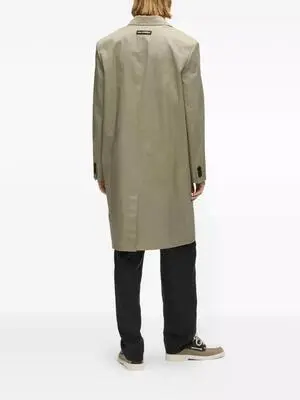 Karl Lagerfeld Double-breasted Laurel Oak Cotton Coat