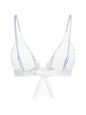 Karl Lagerfeld Striped Triangle Bikini Top - Blue