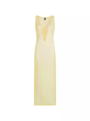 Karl Lagerfeld Signature Crochet Beach Dress - Yellow