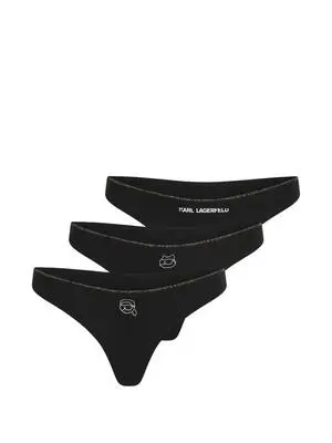 Karl Lagerfeld Ikon Glitter Thong 3 Pack