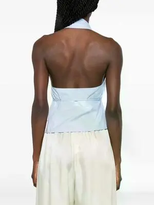 ST. AGNI Oxford Wrap Top