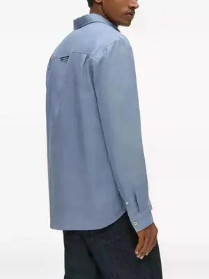 Karl Lagerfeld Logo-embroidered Linen Shirt
