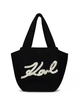 Karl Lagerfeld Signature Ruffled-logo Tote Bag