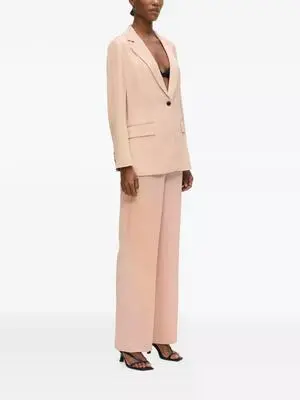 Karl Lagerfeld Tailored Straight-leg Trousers With Embroidered Logo - Pink