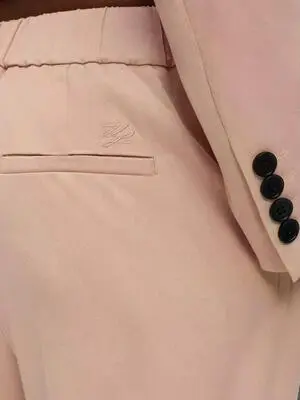 Karl Lagerfeld Tailored Straight-leg Trousers With Embroidered Logo - Pink
