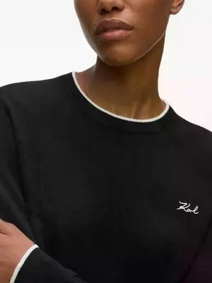 Karl Lagerfeld Merino Wool Sweater With Embroidered Logo